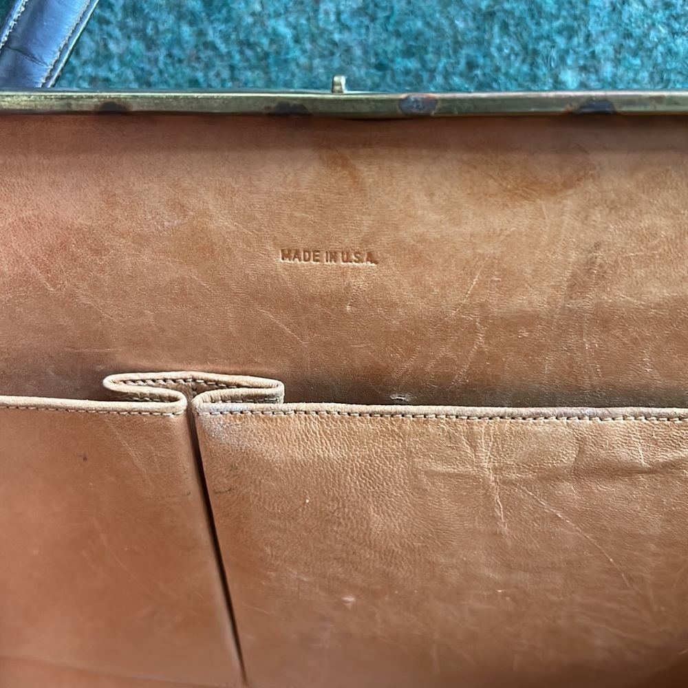 1950’s/60’s Dk. Brown Leather Alligator Bag- - Gem